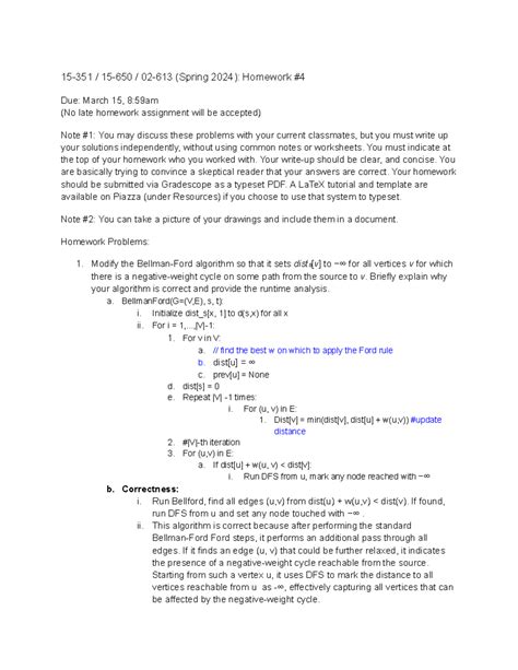 Homework 4 15 351 15 650 02 613 Spring 2024 Homework Due March 15 859am No Late