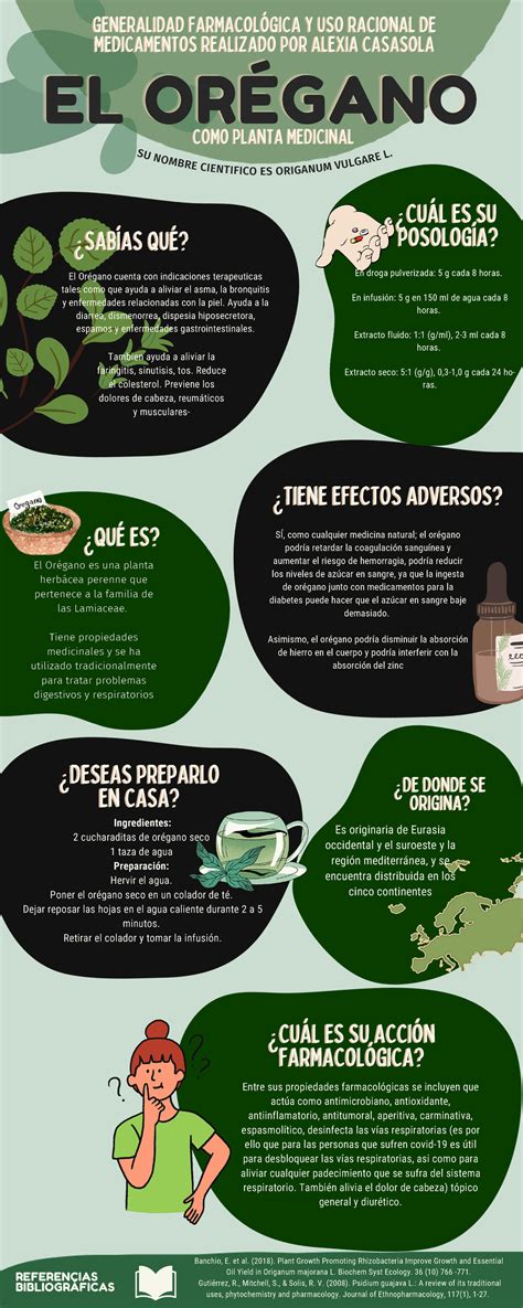 Infografia sobre del Orégano COMO PLANTA MEDICINALCOMO PLANTA