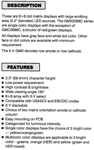 Led 8x8 Matrix 3mm 1088as Datasheet Pdf