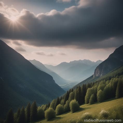 Mountain Peak Elevation Stable Diffusion Online