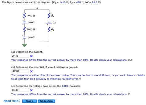 Solved The Figure Below Shows Circuit Diagram R1 1410 Rz 420 Av