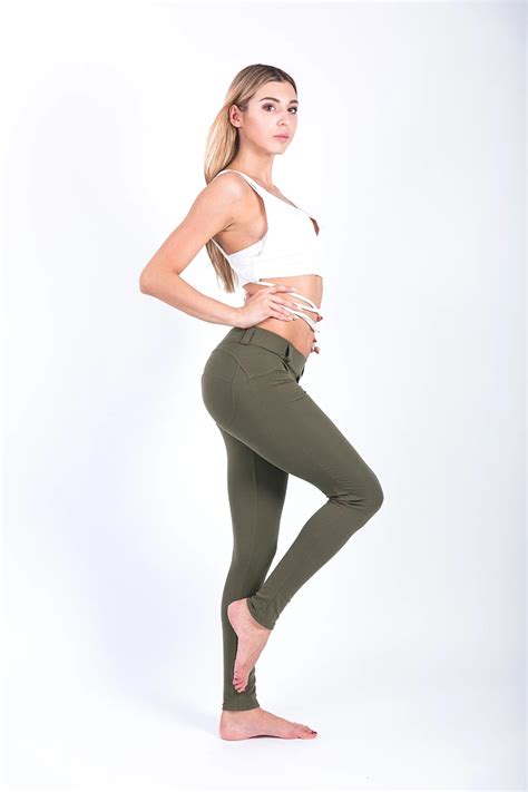 Push Up Sexy Hip Solid Trousers Elastic Leggings Women Cotton Pants