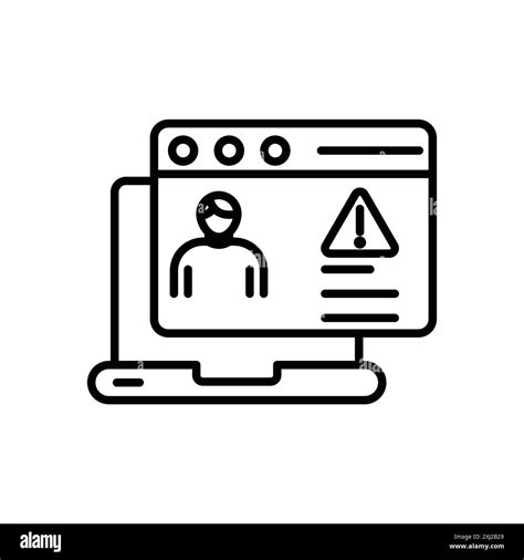 Unauthorized Access Icon Linear Logo Mark Set Collection In Black And White For Web Stock Vector
