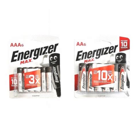 Energizer Max Aaa Aa Alkaline Battery Pieces Card Batteri Shopee Malaysia