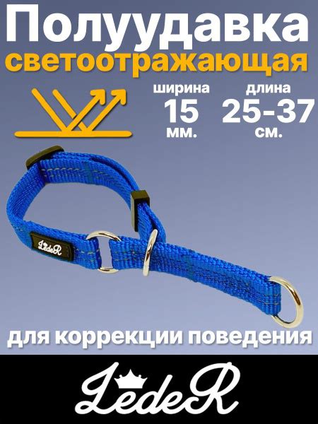 Ошейник полуудавка для собак средних и мелких пород LEDER со ...
