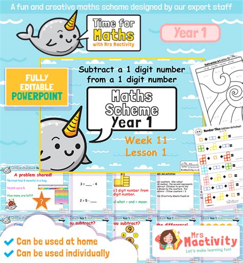 subtraction within 10 maths powerpoint mrs mactivity