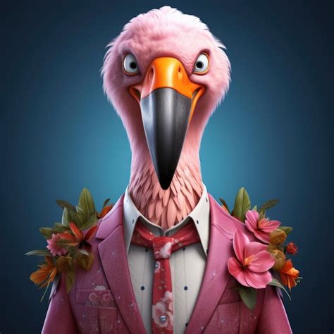 Ansicht Eines 3D Animierten Cartoon Vogels Kostenlose Foto