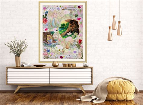 Alices Journey Into Subconscious Giclée Fine Art Print Mixed Media