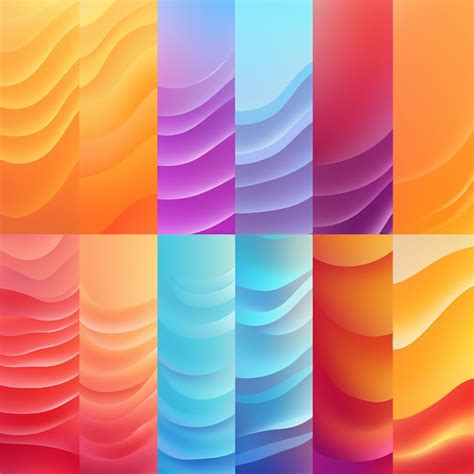 Premium Photo Bright Vibrant Set Of Gradients Background
