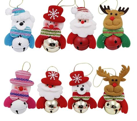 Cafmeb 8 Pcs Christmas Tree Plush Ornaments Set Xmas Home Party Decor