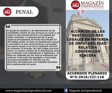 ALCANCES DE LAS RESTRICCIONES LEGALES EN MATERIA DE IMPUTABILIDAD RELATIVA CONFENCIÓN SINCERA