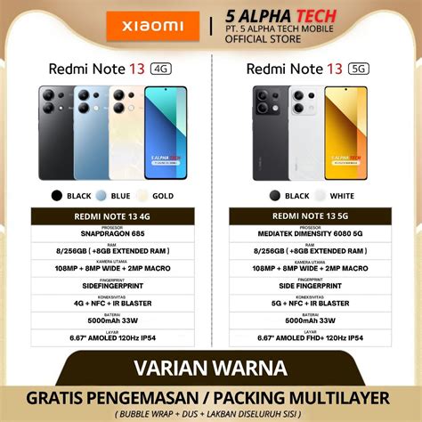 Jual XIAOMI Redmi Note 13 5G 8 256GB 8GB Extended RAM Garansi Resmi Xiaomi Shopee Indonesia