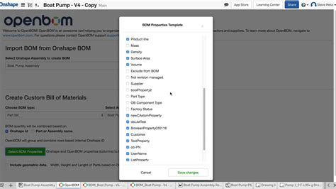 Openbom Import Custom Bom From Onshape Youtube
