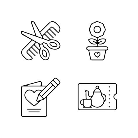 Conjunto De Iconos De Línea De Mujer Vector Premium