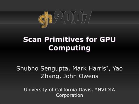 Ppt Scan Primitives For Gpu Computing Powerpoint Presentation Free Download Id3789029