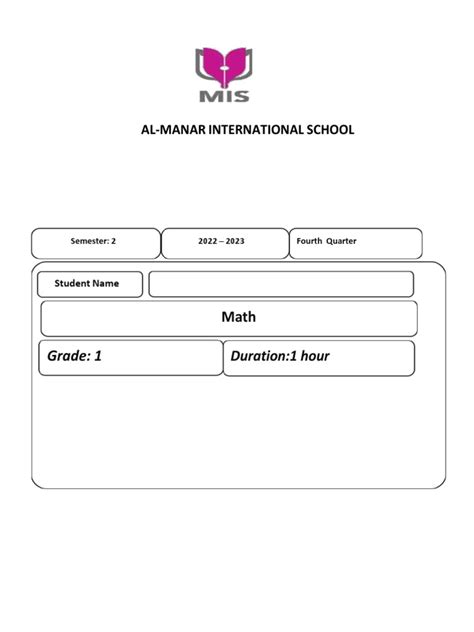 Math Grade 1 Pdf