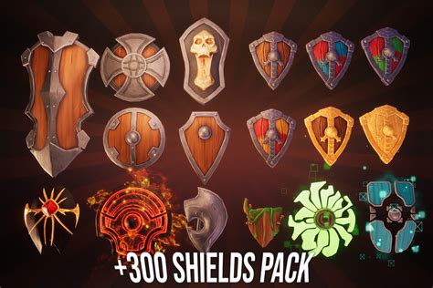 Shield Pack Vol 2 300 Variations Props Unity Asset Store