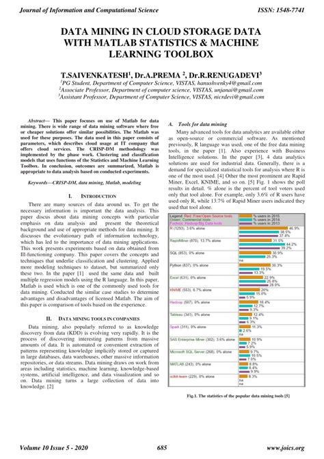 PDF DATA MINING IN CLOUD STORAGE DATA WITH MATLAB STATISTICS MACHINE LEARNING TOOLBOX