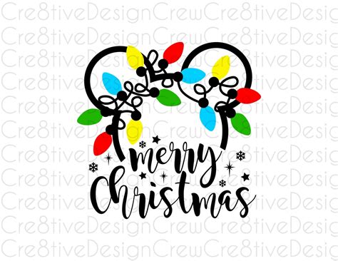 Mickey Christmas Svg Mickey Holiday Svg Christmas Lights Etsy