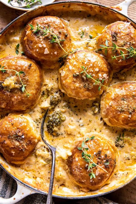 Creamy Broccoli Cheddar Casserole With Garlic Butter Pretzels Recipe