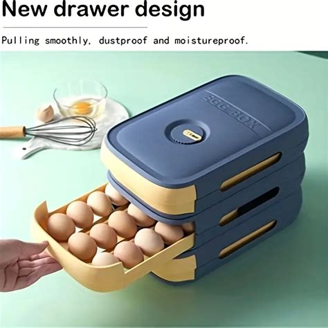 Plastic Stackable Egg Holder Storage Box Drawer Rolling Temu
