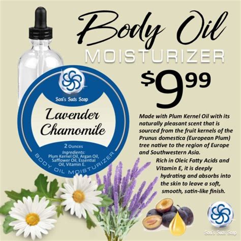 Body Oil Lavender Chamomile Sonis Suds Soaps And More
