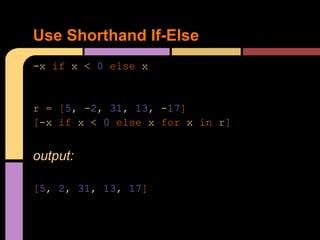 Python 1 Liners PPT