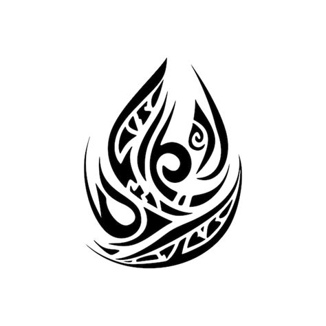 흑백의 폴리네시아 문신 디자인 프리미엄 벡터