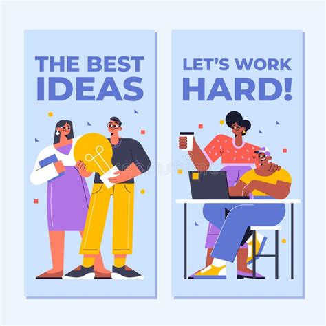 Teamwork Banner Templates Stock Illustration Illustration Of Character