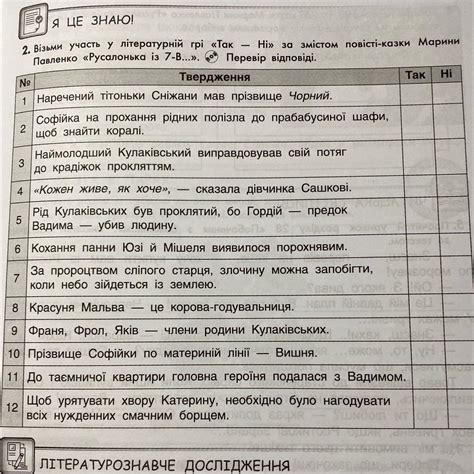 Візьми участь у літературній грі Так Ні за змістом повісті казки