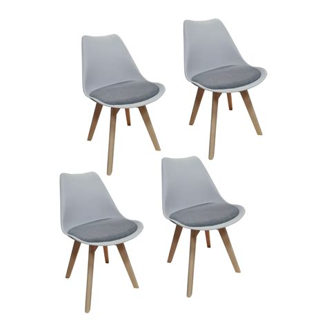 Hti Living Atlanta Hellgrau Webstoff Dunkelgrau Stuhl 4er Set