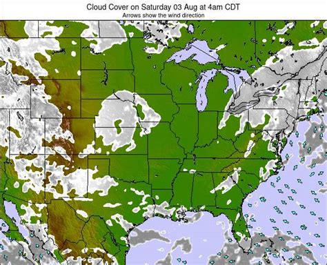 Missouri Cloud Cover On Wednesday 24 Jul At 10pm Cdt