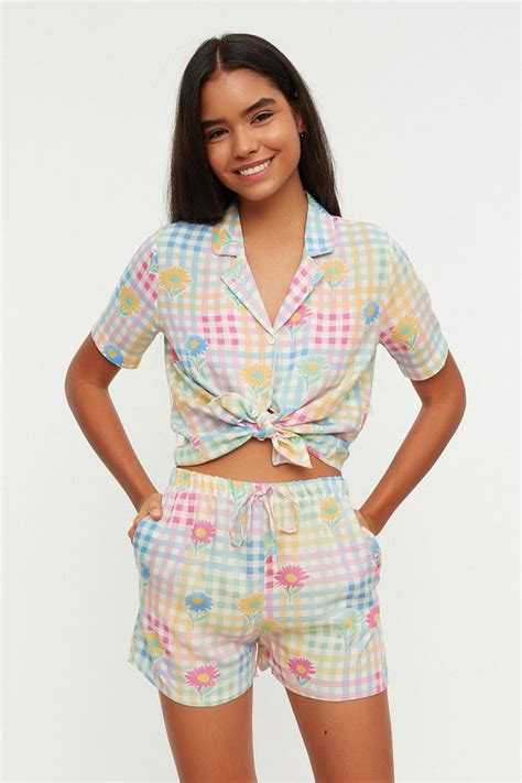 Trendyol Collection Kariertes Gewebtes Pyjama Set Thmss21pt0743 Trendyol