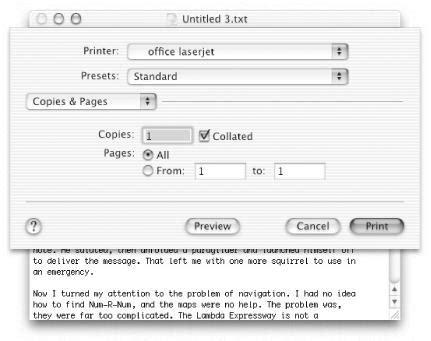 The Print Dialog Mac OS X In A Nutshell Book