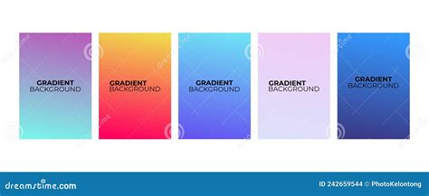 Collection Of Abstract Multi Colored Gradient Vector Cover Illustrations As Background For