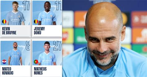 Man Citys Full 23 Man Squad After Transfer Window Football