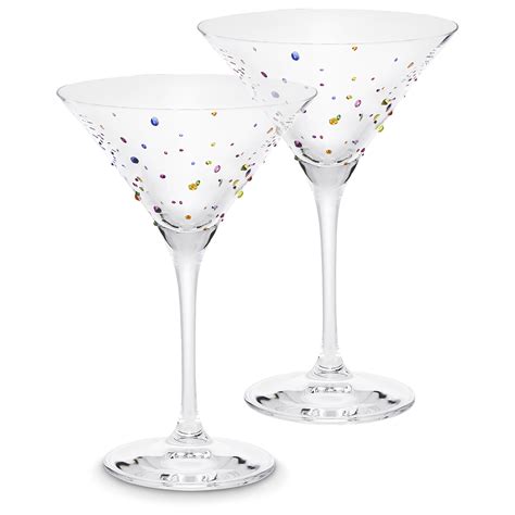 Swarovski Martini Glass Set Of 2 Rainbow Edition Crystocraft