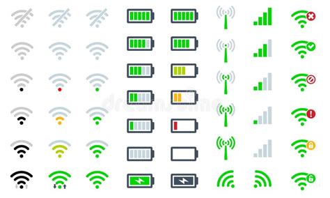 Signal Strength Indicator Set Mobile Phone Bar Status Icon No Signal Symbol G And G Network