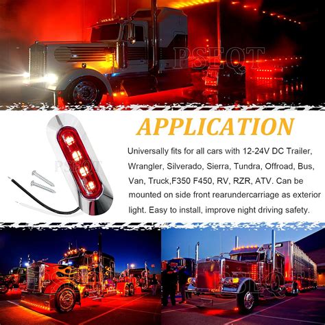 Buy PSEQT V V LED Clearance Side Marker Lights Car Turn Signal Indicator Light Front Rear