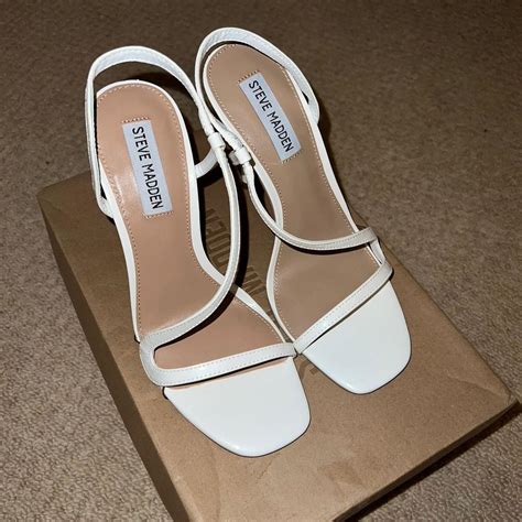 Steve Madden Womens White Sandals Depop