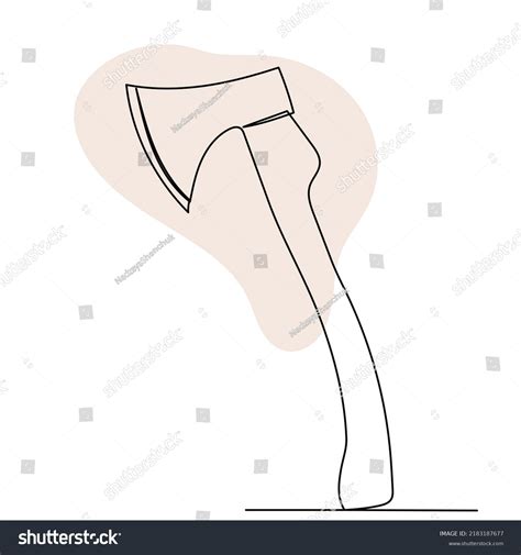 Ax Drawing One Continuous Line Vector Stock Vector Royalty Free