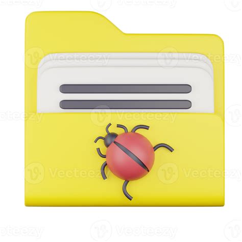 3d Folder With Bug Icon 16407475 Png