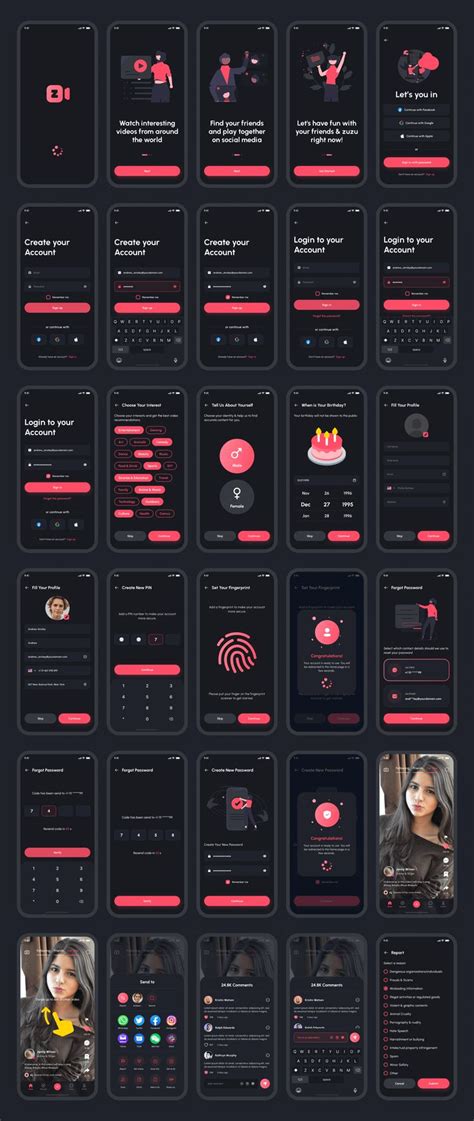 Zuzu Short Video And Social Media App Ui Kit — Figma Resources On Ui8