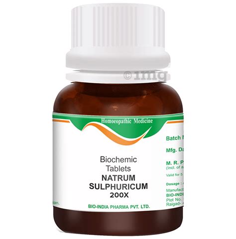 Bio India Natrum Sulphuricum Biochemic Tablet X Buy Bottle Of Gm Biochemic Tablet At