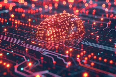 Digital Brain With Binary Code Representing Artificial Intelligence