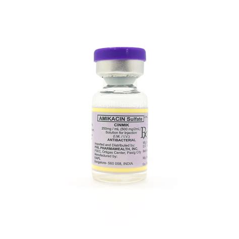 Cinmik Amikacin Sulfate 250 Mg Ml 500mg 2ml Solution For Injection 10