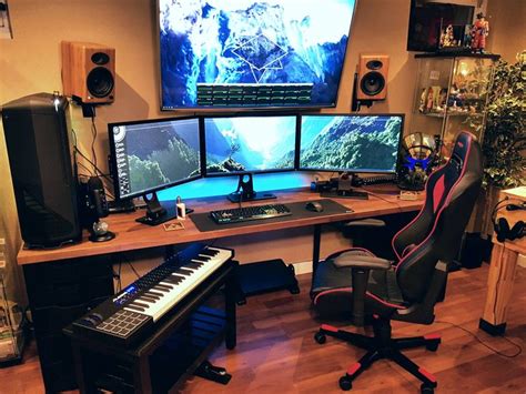 My Tri Qhd4k Gamingmusic Setup Best Computer Chairs Gaming Room