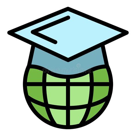 Vector De Contorno De Icono De Lenguaje De Aprendizaje Global Stock De