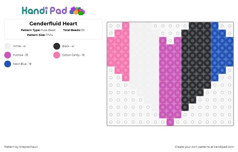 Genderfluid Heart Fuse Bead Pattern Kandi Pad Kandi Patterns Fuse