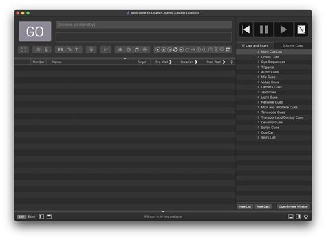Cue Lists QLab 5 Documentation Cue Lists QLab 5 Documentation